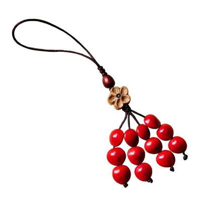 天然相思豆手机挂件男女情侣红豆手机链u盘梳子包包挂饰手工礼品