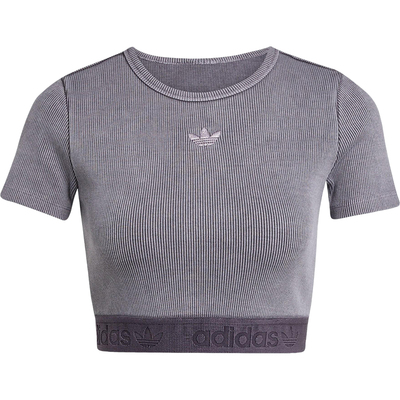 Adidas/阿迪达斯正品三叶草女士运动修身针织露脐透气短袖JW3573