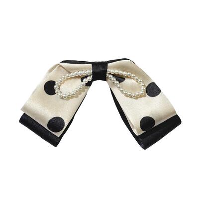 蝴蝶结发夹桑蚕丝绸小香风发量少