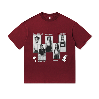 Newjeans粉丝应援周边韩女团海报重磅纯棉T恤半袖杉情侣男女同款