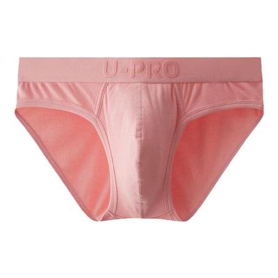 UPRO尤璞芭比粉色螺纹时尚性感透气三角内裤男upro短裤男低腰内裤