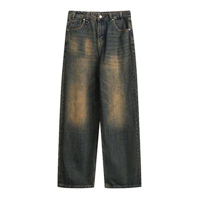 SWAG复古水洗黄泥染垂感老爹裤