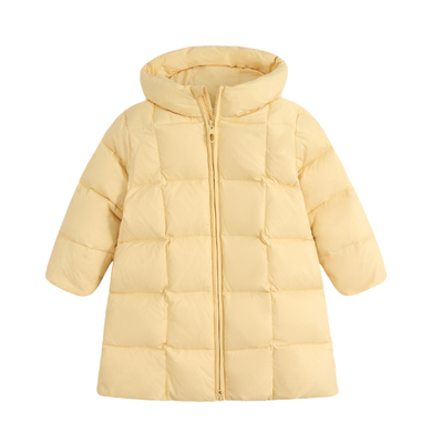 儿童中长款羽绒服白鸭绒连帽外套