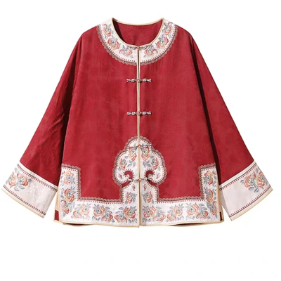 0322新中式外套服装纸样裁剪图纸新款复古休闲太太服样版图纸