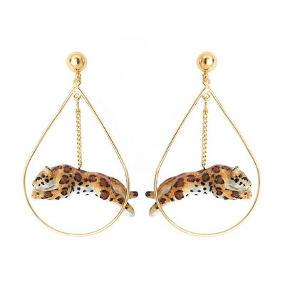 nach暹罗猫黑白猫灰猫水滴形耳钉