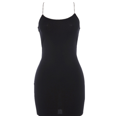 Spaghetti Straps Mini Dress low neck