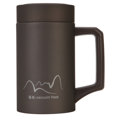 富光保温杯男女办公室商务泡茶杯带把手柄不锈钢家用便携水杯刻字