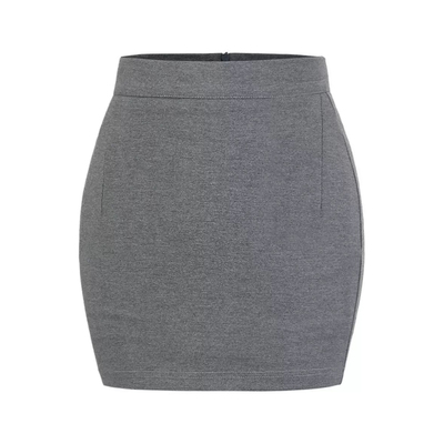 欧美高腰美胯包臀裙带内衬