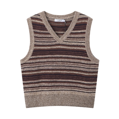 LILY女装马甲背心新款羊毛针织衫