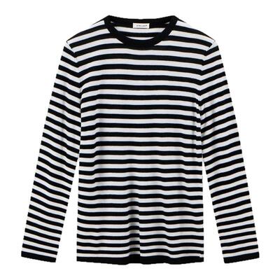 STELLAM圆领羊毛条纹长袖针织衫