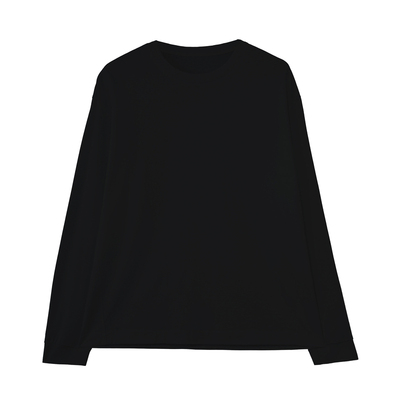 舒适挺括纯棉廓形长袖圆领T恤衫