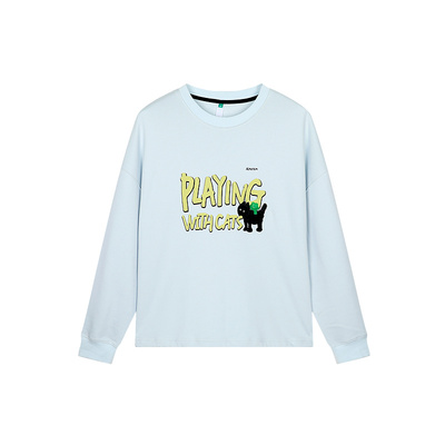 爱棵米户外休闲女士圆领套头卫衣