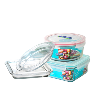 glasslock进口双盖子玻璃保鲜盒