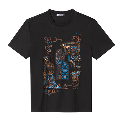 ANDREW MACKENZIE男士 春夏款休闲舒适棉质重工圆领短袖T恤上衣