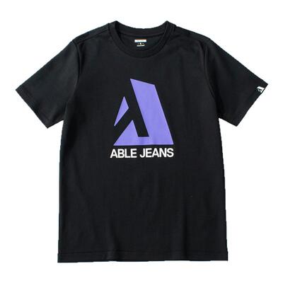 ABLEJEANS黑色T恤潮牌男士短袖