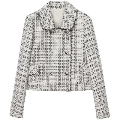 Oece春装女装 巴洛克香风复古法式气质粗花短款外套