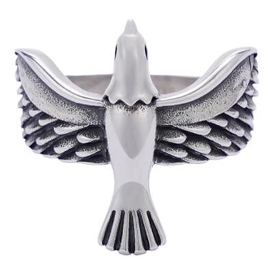 美式复古仙鹤大雁钛钢男女戒指