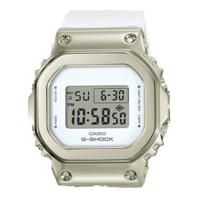 卡西欧女金属小方块防水运动腕表