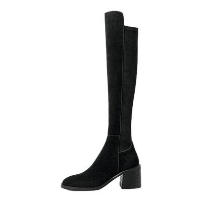 星期六2025年秋冬粗跟长筒靴