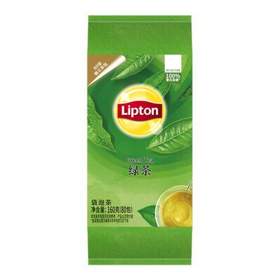 立顿经典纯绿茶独立包装80包袋泡茶叶下午茶提神清爽商用冲泡