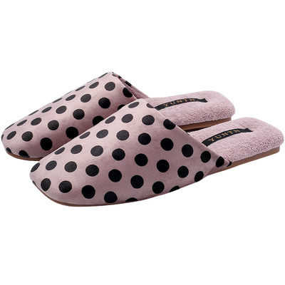 复古小波点miu系经典棉拖鞋