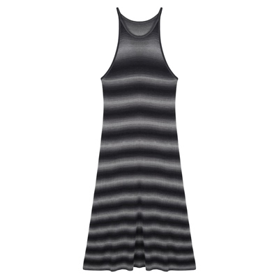 天丝羊毛渐变针织长款吊带连衣裙