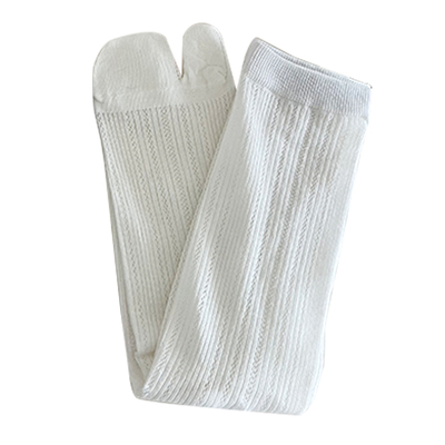 春夏季无骨薄款分趾袜芭蕾风中筒纯色堆堆二趾袜简约韩风tabi女袜