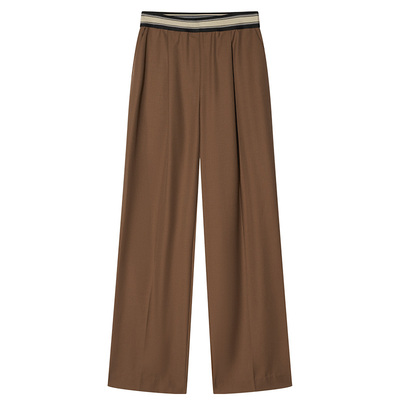 COVERINS【辛芷蕾同款】咖色直筒阔腿裤女垂感西裤CC34120100