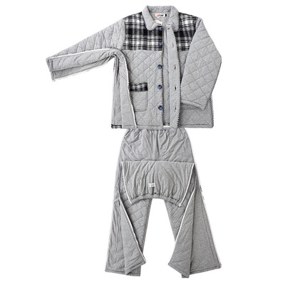 夹棉冬季睡衣加绒加厚男女通用