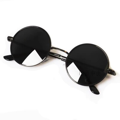 抖音曹老四同款眼镜网红款圆形复古墨镜汉奸眼镜潮男街拍装逼眼镜