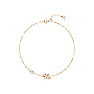 HELAS赫拉淡水珍珠钻石9k金手链