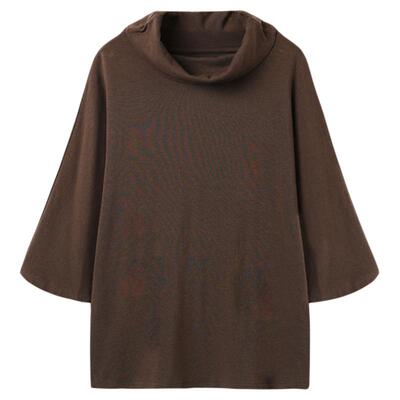 西町村屋极简风小衫女装2025秋季新款休闲慵懒感中袖T恤XHAC10693