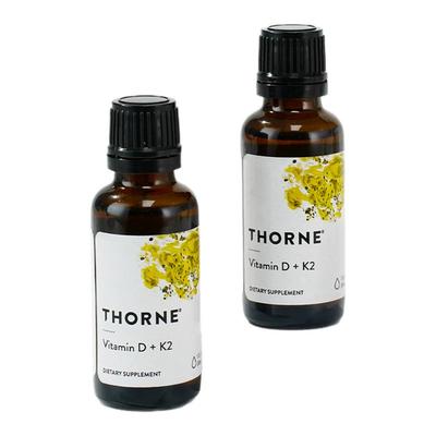 Thorne悦恩维生素D3K2滴剂美国进口维D液体钙成人儿童适用KD500