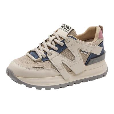 小个子2025春秋厚底老爹鞋小码女鞋3233真皮网面内增高运动休闲鞋