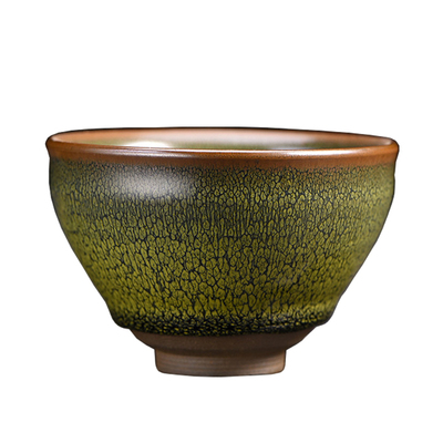 绿鹧鸪建盏一口杯小茶杯小号茶盏