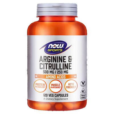 NOW Foods精氨酸瓜氨酸胶囊男性男士备孕健身补充精力熬夜120粒