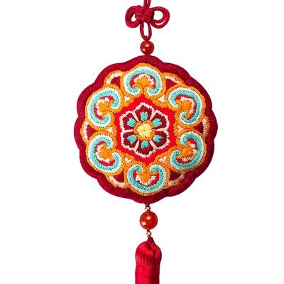 敦煌藻井平安符刺绣diy手工