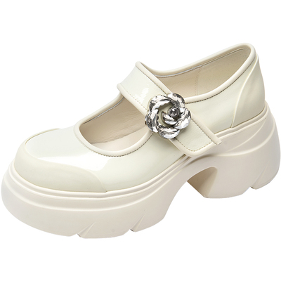 Hongkee/红科单鞋2025春季新款舒适玛丽珍厚底圆头女鞋子H805D102