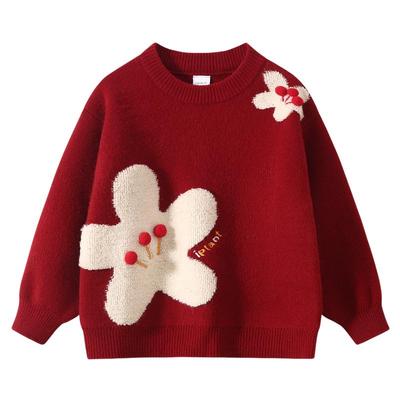 【年服系列】植木童装儿童毛衣2026秋冬新款中大童套头针织衫女童