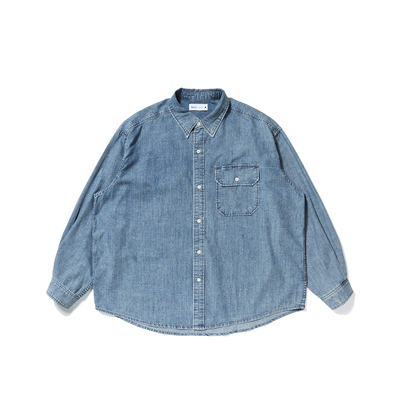 【口袋可挂件】Vavu水洗牛仔衬衫
