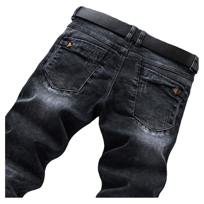 潮牌百搭春秋新款小脚黑灰牛仔裤