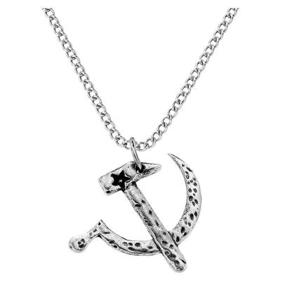 复古民族风战损镰刀锤子项链苏维埃社会共产主义标志吊坠男女配饰