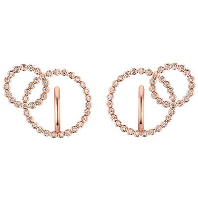 GlamEver圆形交错设计耳环