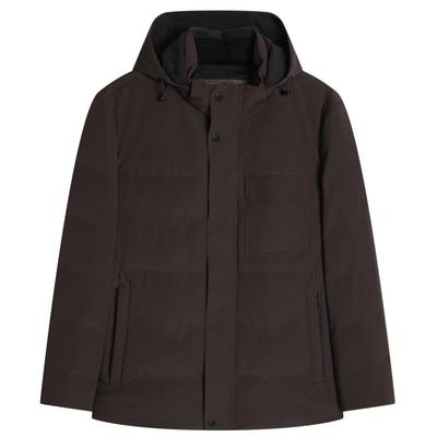 劲霸男装秋冬季新款男士中长版毛皮服装连帽兔毛内胆外套BCNE4320