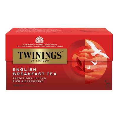 twinings川宁英式早餐红茶英国进口茶包下午茶叶袋泡茶25片