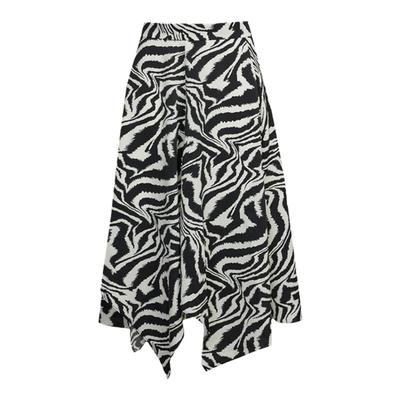 墨蒂珂A字印花不规则摆半身裙