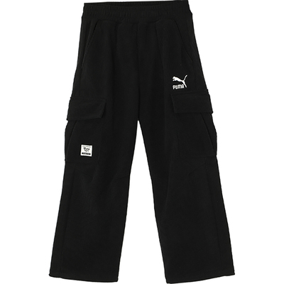 Puma/彪马正品2025大童口袋宽松休闲中腰加绒工装长裤950001-01