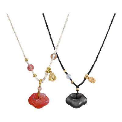 zeroline盐源玛瑙、黑曜石项链女