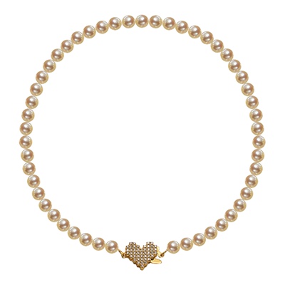 南珠宫奶油金海水珍珠项链轻奢高级感生日礼物送女友X040N