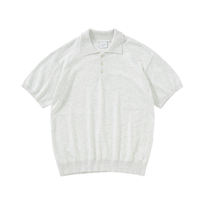 714street山羊绒棉混纺短袖POLO
